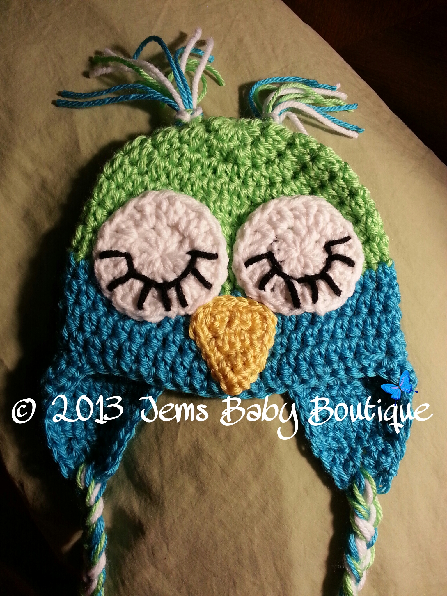 Crochet Sleepy Owl Hat 0-3 Months on Luulla